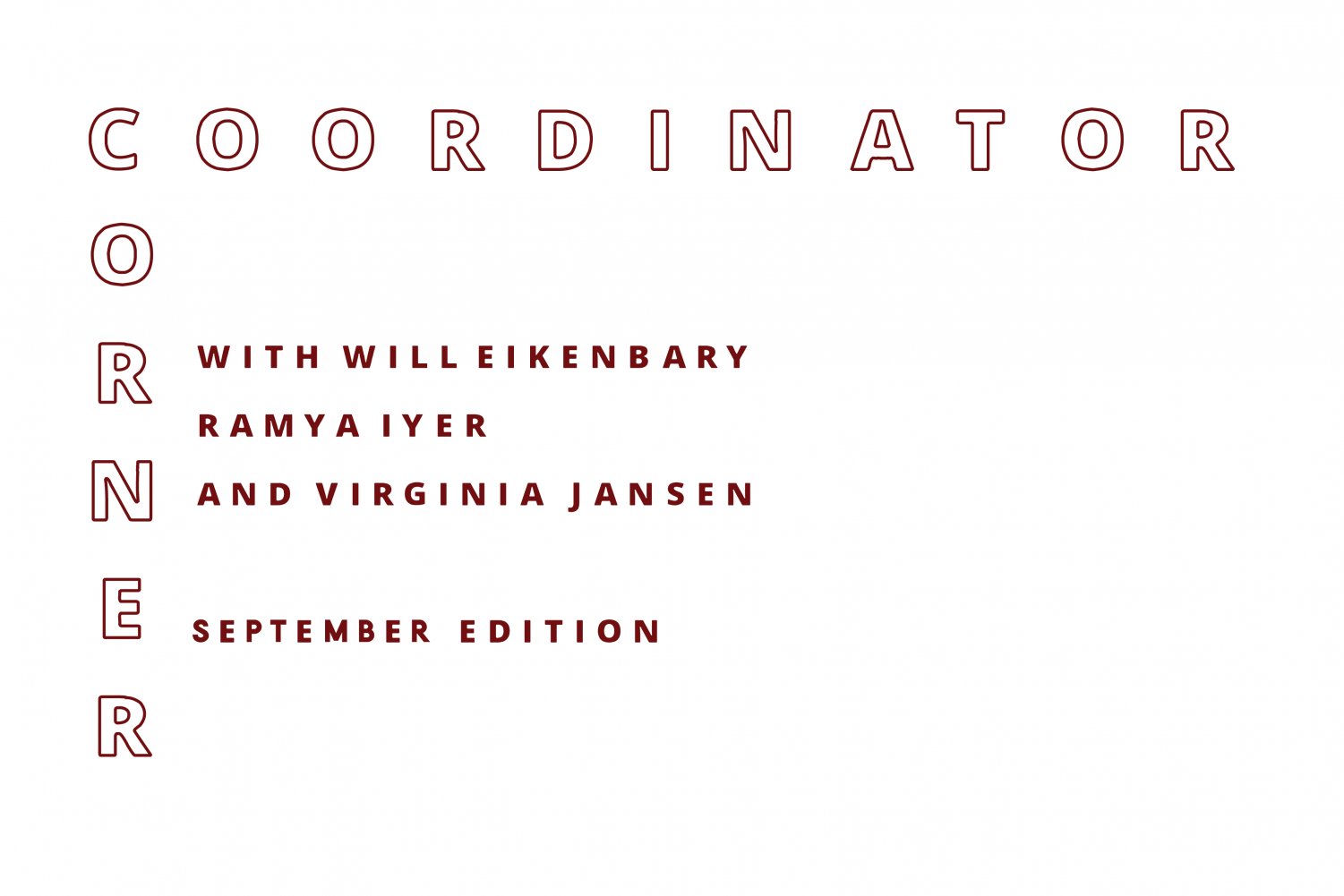 Coordinator Corner: September 2020 – Westside Wired
